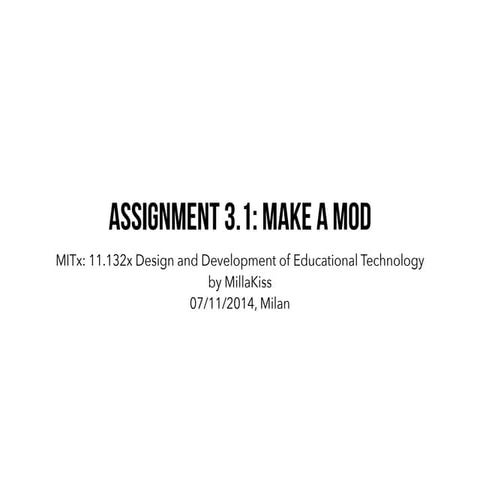 MITx 11.132x: Assignment3.1 | PPT