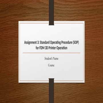 Assignment 3: Standard Operating Procedure | PPTX