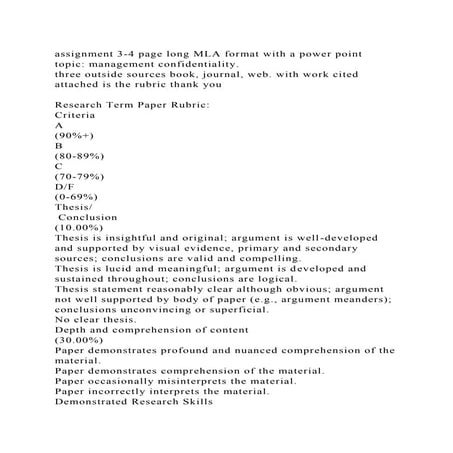assignment 3-4 page long MLA format with a power point topic mana.docx