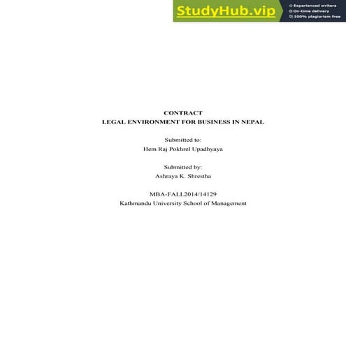 Assignment 3 - Contract | PDF