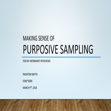 Making Sense of Purposive Sampling EDRD*6000 | PPT