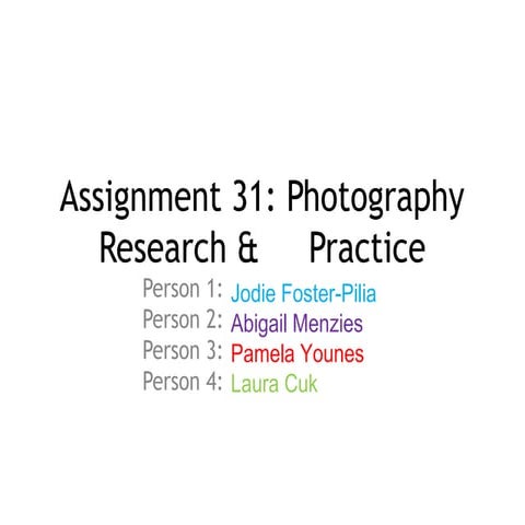 Assignment 31: Photography Research & practice: draft 1 | PPT
