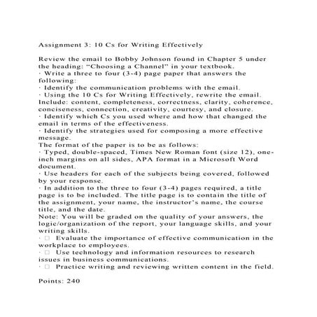 Assignment 3 10 Cs for Writing Effectively Review the ema.docx