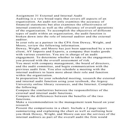 Acc 403 assignment 2 audit planning and control | DOCX