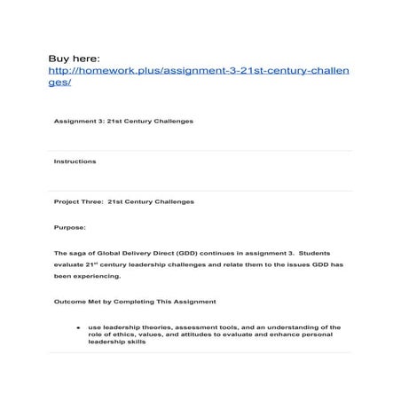 Assignment 3: 21st Century Challenges | PDF