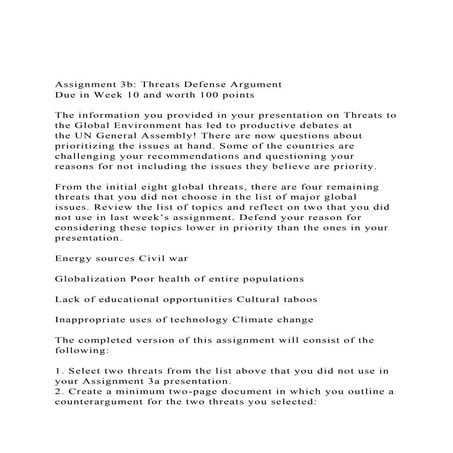 Assignment 3b Threats Defense ArgumentDue in Week 10 and wo.docx