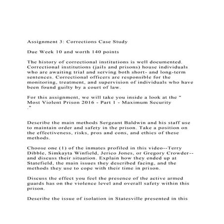 Assignment 3 Corrections Case StudyDue Week 10 and worth .docx