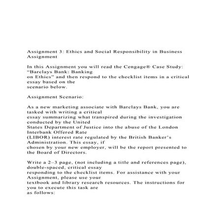 Assignment 3 Ethics and Social Responsibility in Busine.docx
