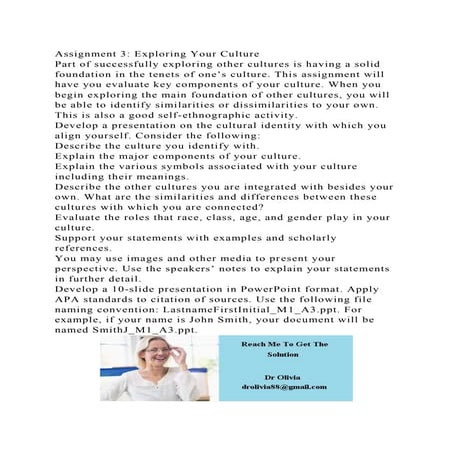 Assignment 3 Exploring Your CulturePart of successfully exploring.docx