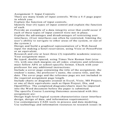 Assignment 3 Input ControlsThere are many kinds of input controls.docx