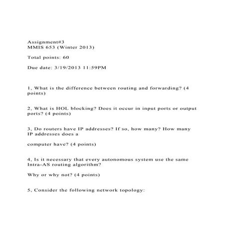 Assignment#3 MMIS 653 (Winter 2013) Total points 60 .docx