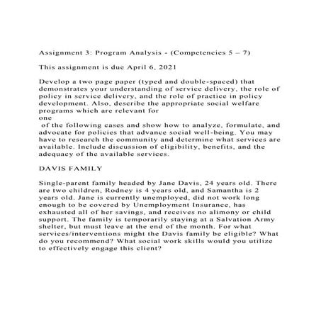 Assignment 3 Program Analysis - (Competencies 5 – 7)This as.docx