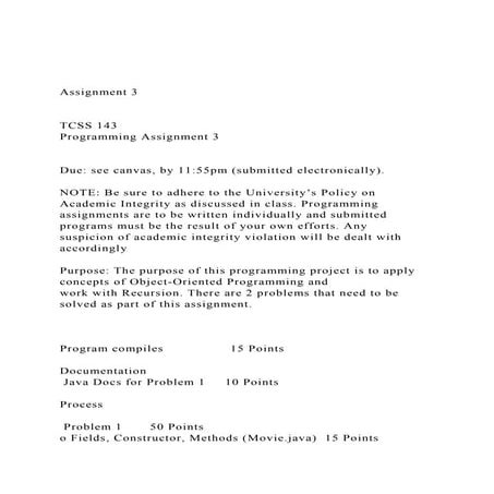 Assignment 3 Tcss 143 Programming Assignment 3 Docx 