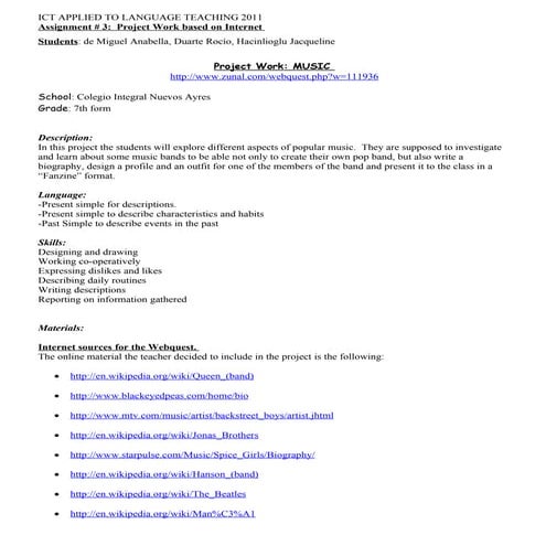 Assignment 3 webquest lesson plan | DOC