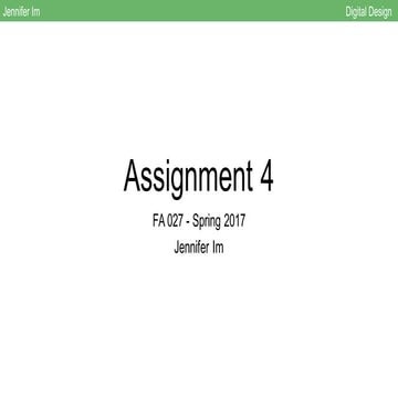 FA027 Digital Design: Assignment 4 | PPT