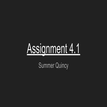 Assignment 4.1 | PPT