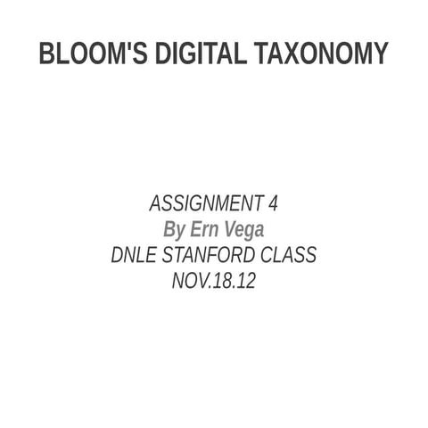 Assignment 4 Blooms Taxonomy | PDF