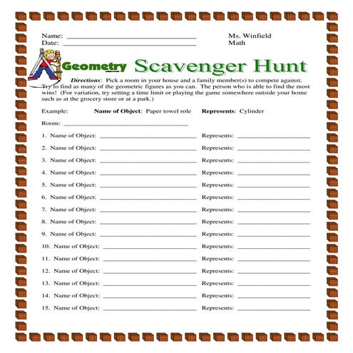 Geometry Scavenger Hunt | PDF
