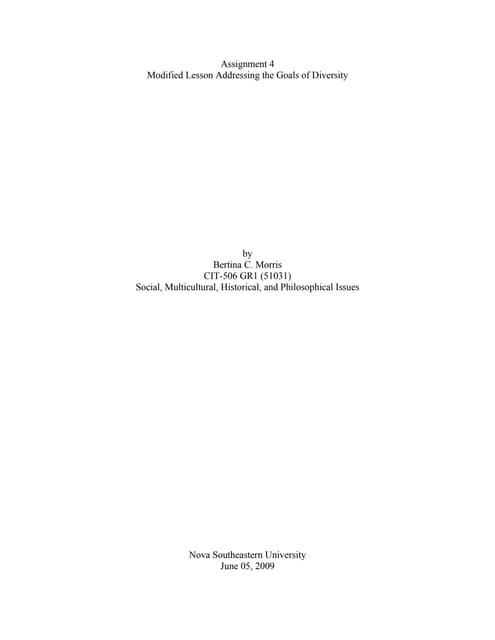 Assignment 5 Integrated Lesson Plan | PDF