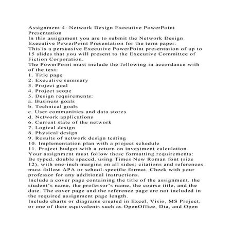 Assignment 4 Network Design Executive PowerPoint PresentationIn t.docx