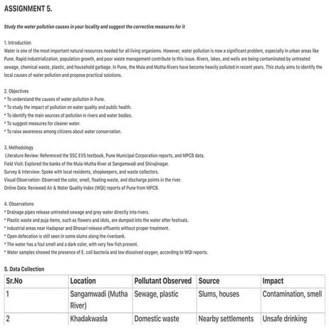 ASSIGNMENT 5. EVED .pdf ssc class 12 science | PDF