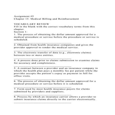 Assignment #5Chapter 15 Medical Billing and ReimbursementVO.docx