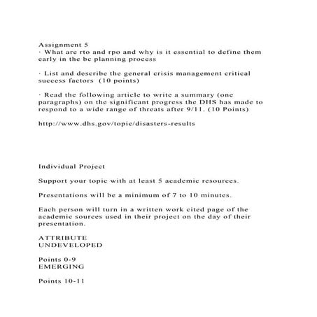 Assignment 5 · What are rto and rpo and why is it essential to d.docx