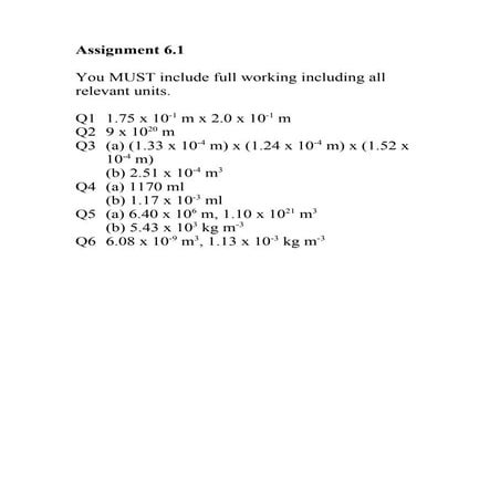 Assignment 6.1 answers | DOC