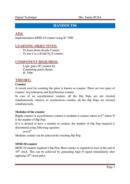 Binary up and down counter using IC 74193 | PPTX | Technology & Computing