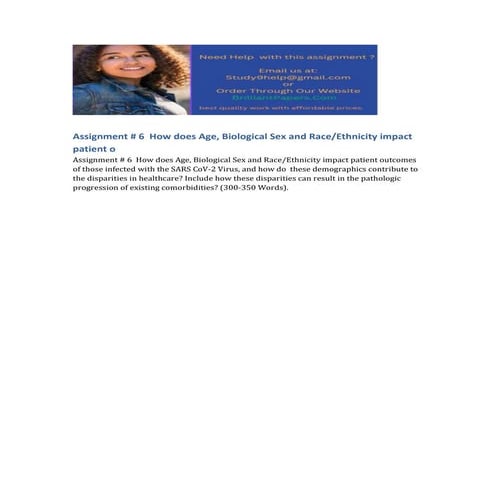 Assignment 6 How Does Biological Sex And Impact Patient Odocx