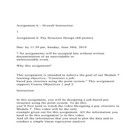 Assignment 6 – Overall Instruction 1 Assignment 6 Pay.docx