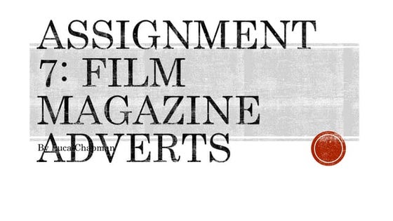 Media pre production task 3 | PPT