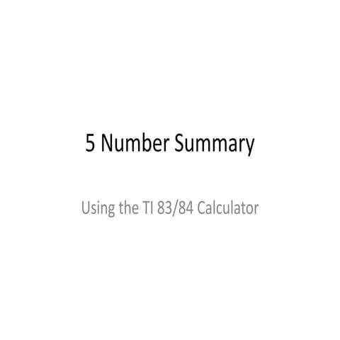 5 Number Summary - Stats 146 | PPT