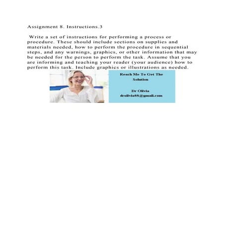 Assignment 8. Instructions.3 Write a set of instructions for per.docx