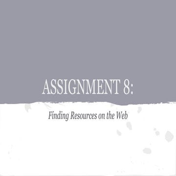 Finding resources on the web | PPTX