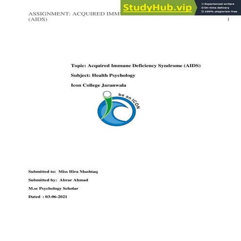 Investigatory Project on Aids | PDF