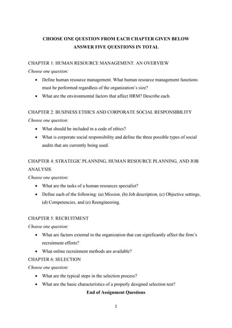 Hrm assignment final | PDF