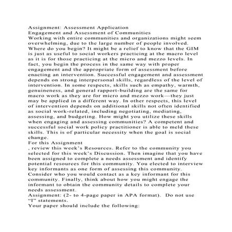 Week 5Week 5 Assignment Assessment ApplicationEngagem.docx