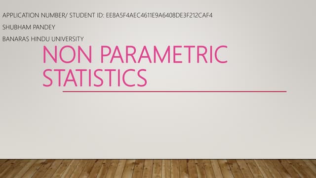 Parametric and nonparametric test | PPTX