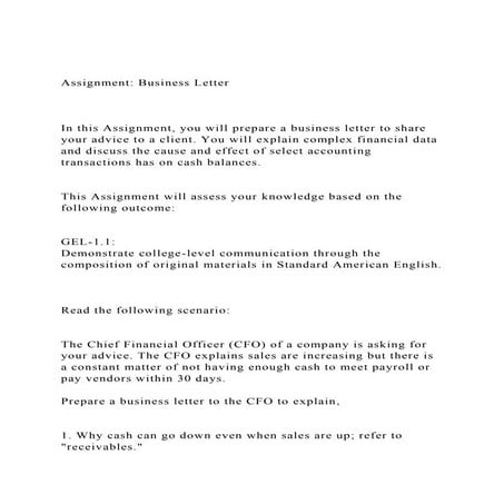 Assignment Business Letter In this Assignment, you will.docx
