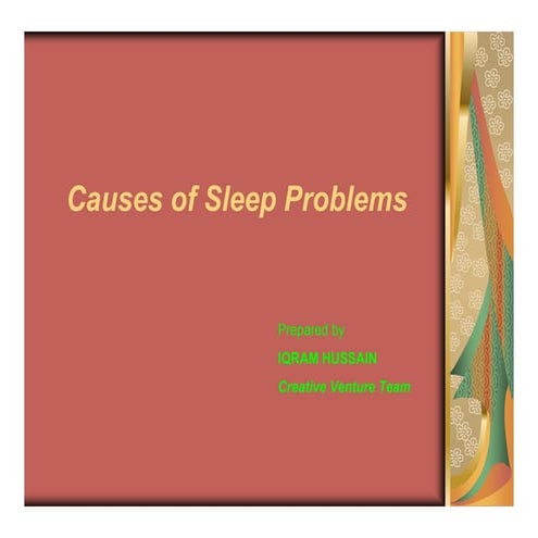 Case Study on Sleep Problems | PDF