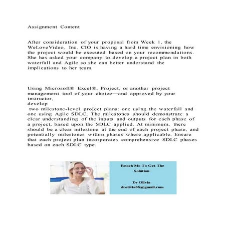 Assignment ContentAfter consideration of your proposal from We | PDF