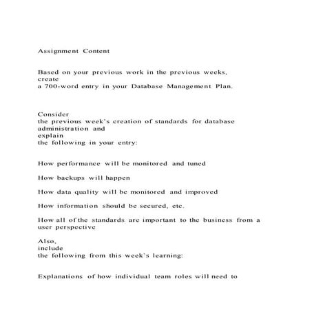 Assignment ContentBased on your previous work in the previ | DOCX