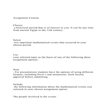 Assignment ContentChoose a historical period that is of .docx