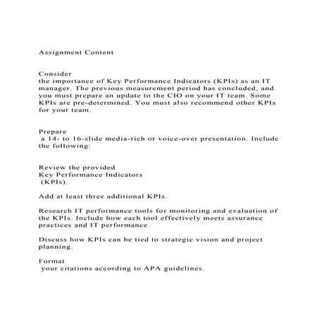 Assignment ContentConsider the importance of Key Perform.docx