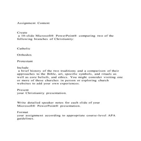 Assignment ContentCreate a 10-slide Microsoft® PowerPoin | DOCX