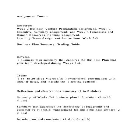 Assignment ContentResources Week 2 Business Venture Prepara | PDF
