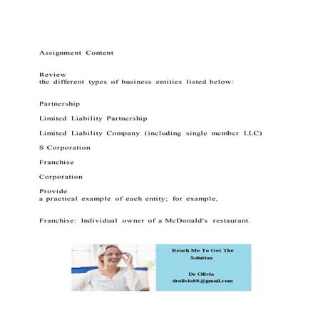 Assignment ContentReview the different types of business | DOCX