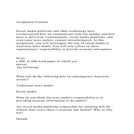 Assignment ContentSocial media platforms and other technol.docx
