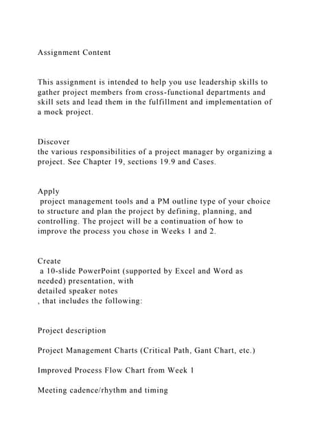 Please review Review the various responsibilities of a project.docx